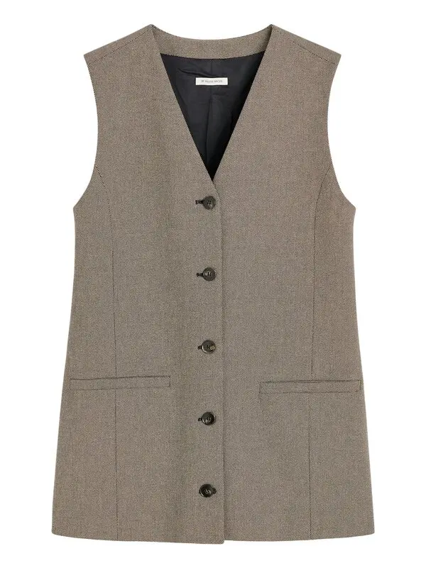 BY MALENE BIRGER Francine Waistcoat - Mixed Weave Beige