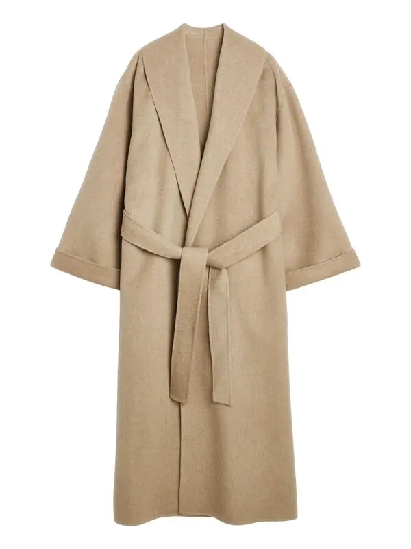 BY MALENE BIRGER Trullem Wool-blend Coat - Grey Brown Melange
