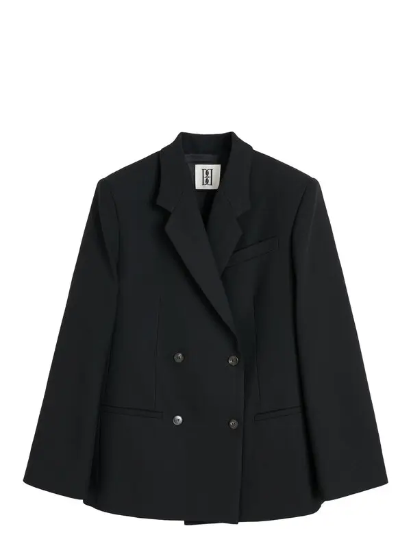 BY MALENE BIRGER Ramona Double-breasted Blazer - Black