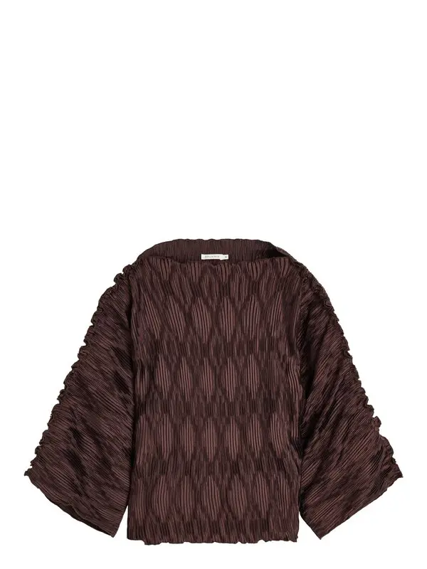 BY MALENE BIRGER Tralluman Plissé Top - Warm Brown