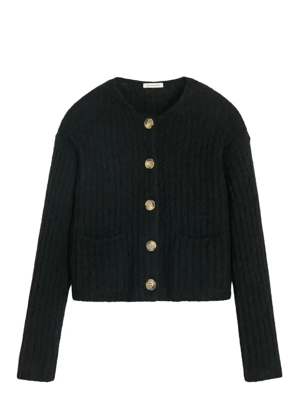 BY MALENE BIRGER Cierrou Rib Cardigan - Black