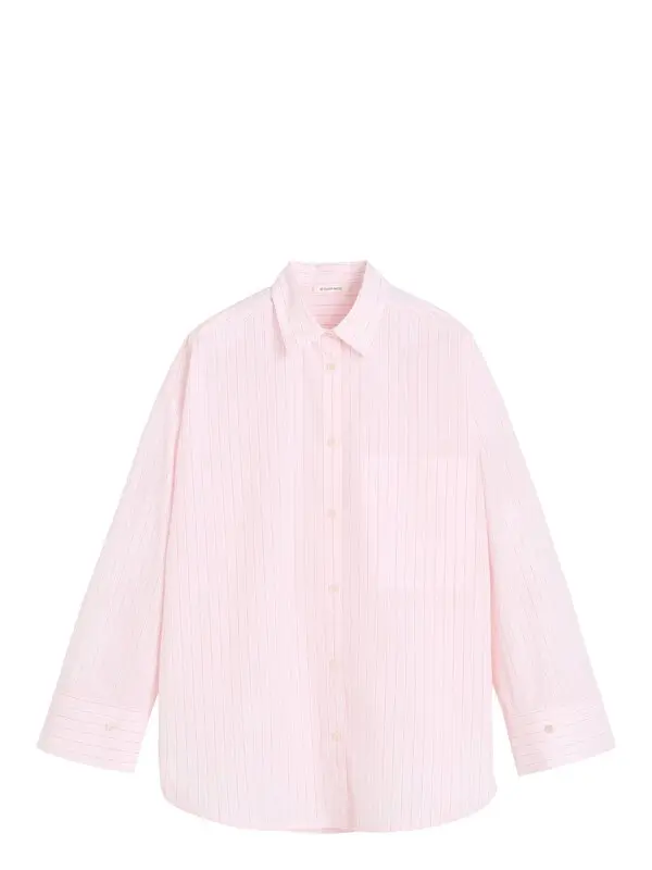 BY MALENE BIRGER Derris Organic Cotton Shirt - Chalk Pink Stripe