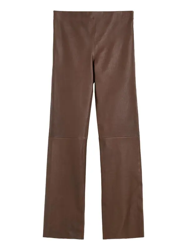 BY MALENE BIRGER Florentina Long Leather Trousers - Carafe