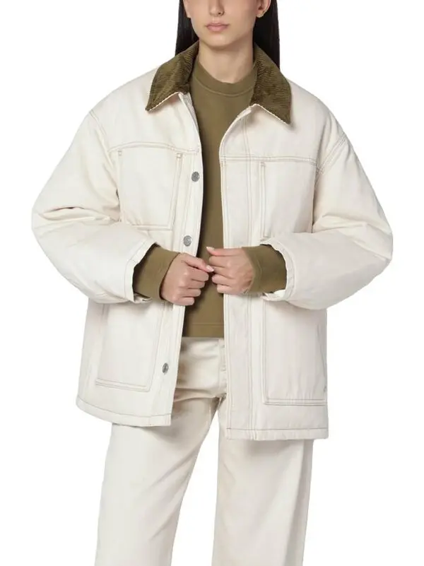 Ami Padded Cotton Worker Jacket - White