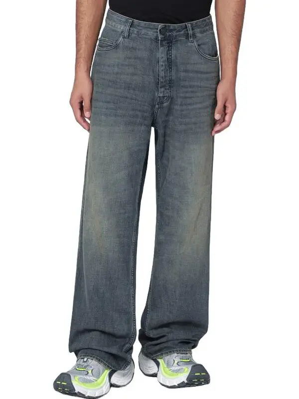 Balenciaga Loose Washed Wide-leg Jeans - Blue