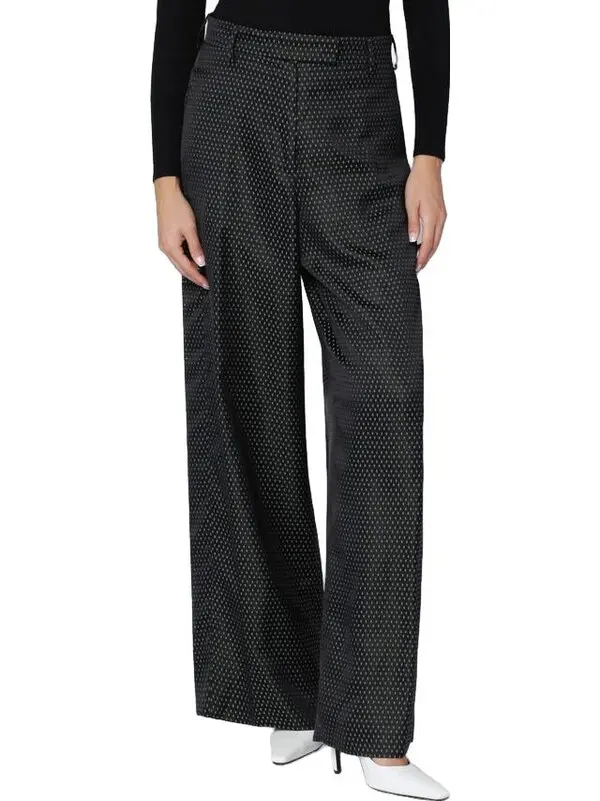 Dries Van Noten Jacquard Wide Leg Trousers - Black