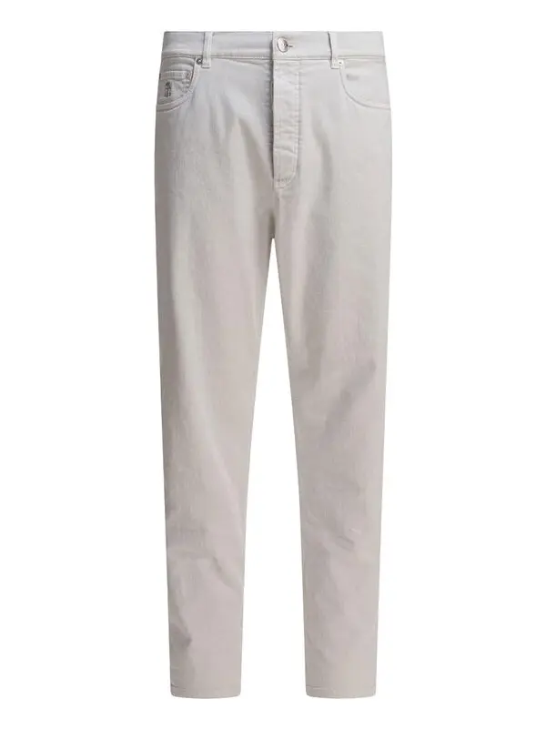 Brunello Cucinelli Slim-fit Cotton Jeans - White