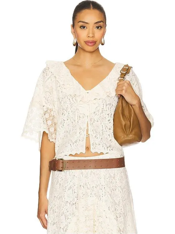 SPELL Lux Lisbon Lace Blouse - Vintage Cream