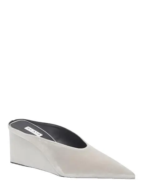 Alaïa Cube Pointed Toe Wedge Mule - Argent