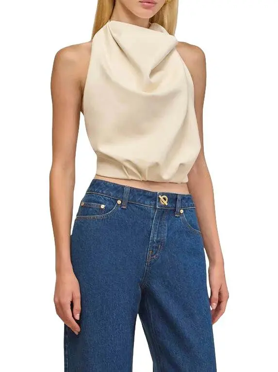 Cult Gaia Adrienne Halter Top - Seashell