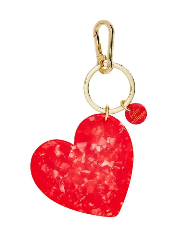 SOLAR ECLIPSE Heart Key Chain Bag Charm - Red