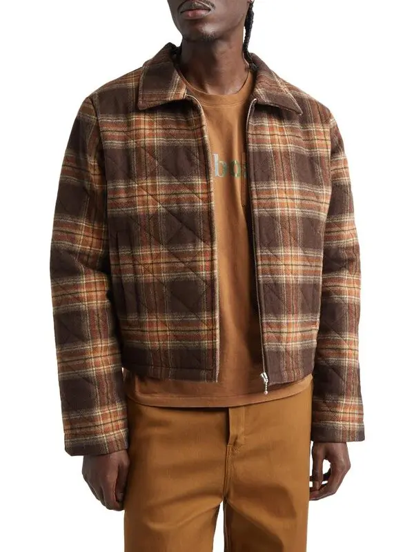 STOCKHOLM SURFBOARD CLUB Phil Plaid Quilted Jacket - Brown Check
