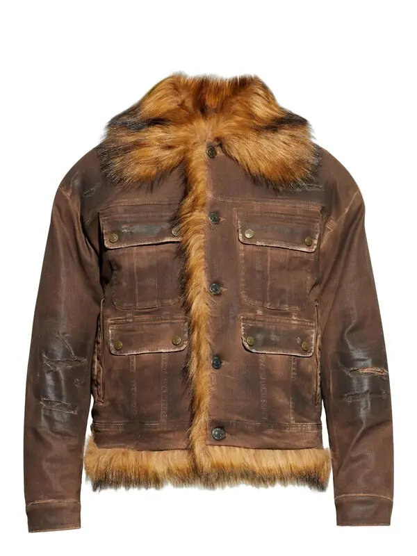 Dsquared2 Insulated Denim Jacket - Brown