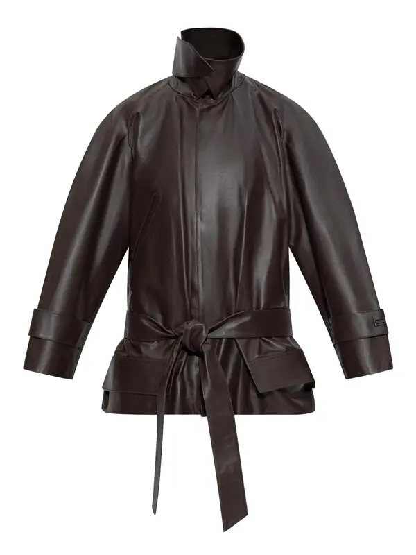 Victoria Beckham Leather Jacket - Brown