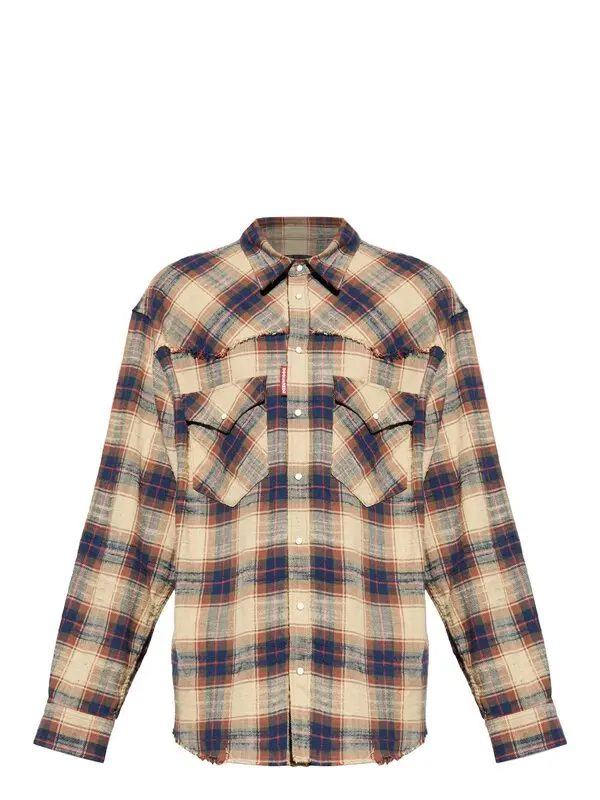 Dsquared2 Cotton Checked Shirt - Beige