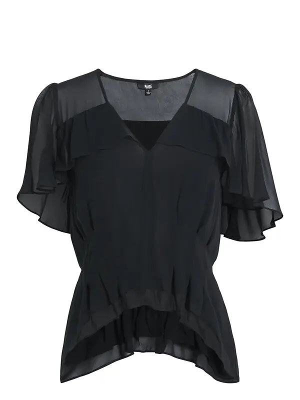 Paige Silk Willa Blouse - Black