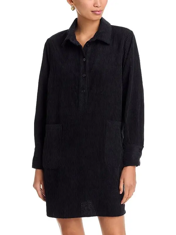 LA FEE MARABOUTEE Velvet Shirt Dress - Noir