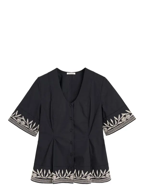 BY MALENE BIRGER Merlina Organic Cotton Top - Black