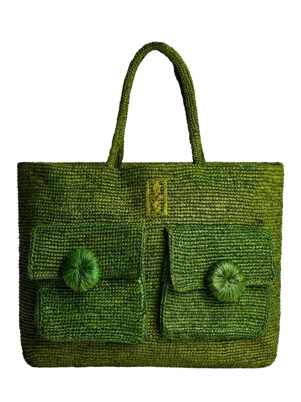 BY MALENE BIRGER Miras Raffia Tote Bag - Comfrey
