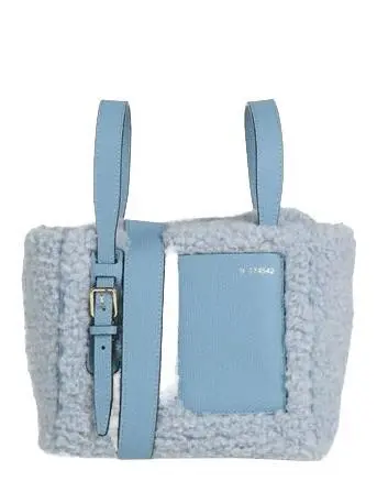VALEXTRA Handbag In Recycled Polyester And Calfskin - Blue