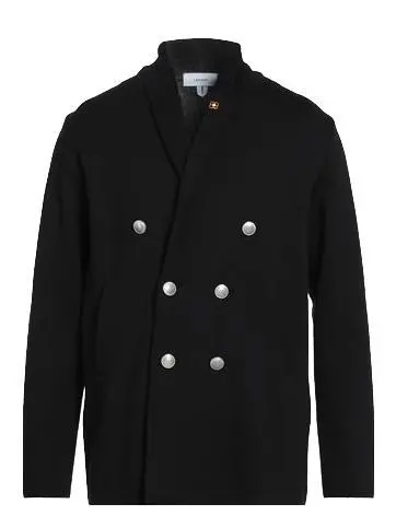 LARDINI Double-breasted Knitted Wool Blazer - Black