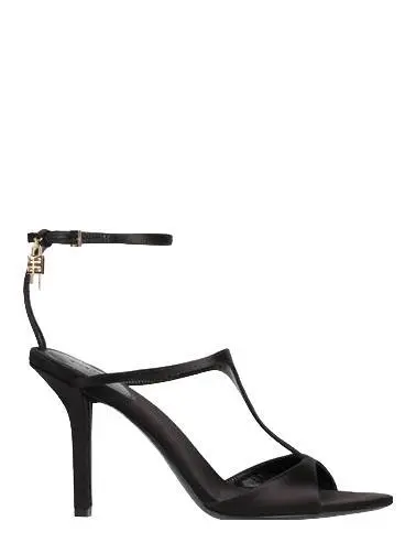 Givenchy Pointed Toe Appliqued Ankle Strap Sandals - Black