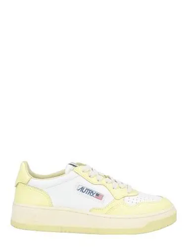 AUTRY Pastel Leather Low-top Sneakers - Yellow