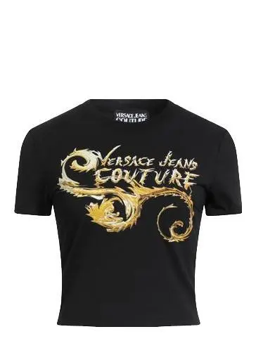 Versace T-shirt In Cotton And Elastane - Black