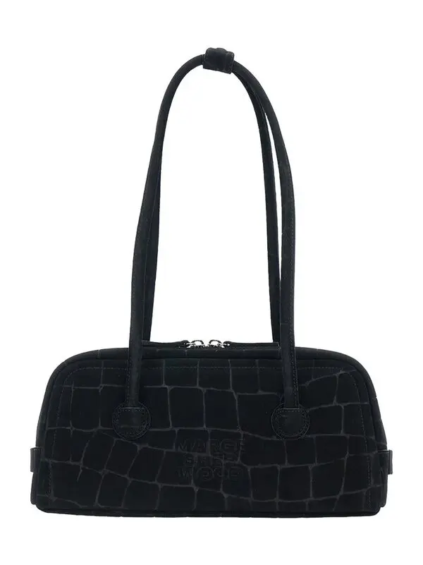 MARGESHERWOOD Boston Suede Shoulder Bag - Black