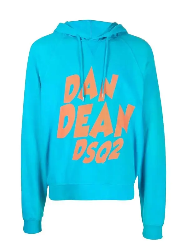Dsquared2 Logo Drawstring Hoodie - Blue