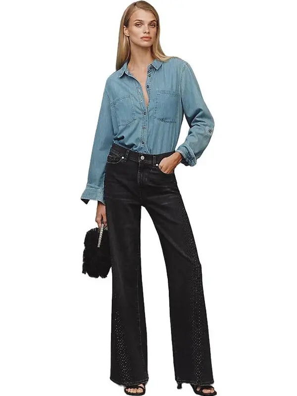 7 For All Mankind Twisted Lotta High-rise Wide-leg Jeans - Bottomline