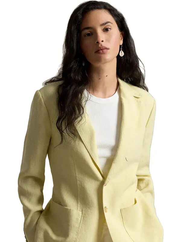 Ralph Lauren Single-breasted Linen Blazer - Yellow