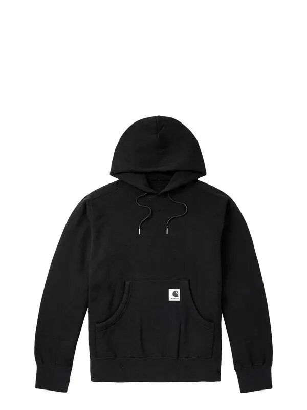 Sacai Carhartt Wip Cotton-jersey Hoodie - Black