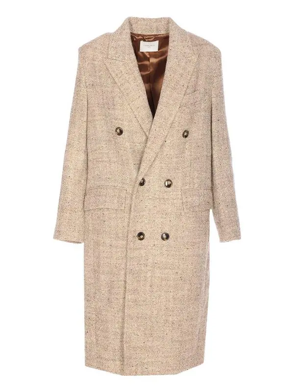 CIRCOLO 1901 Boucle Effect Coat - Beige