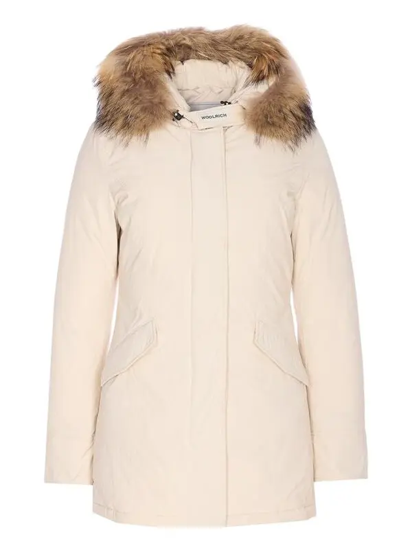 Woolrich Arctic Raccoon Parka - White