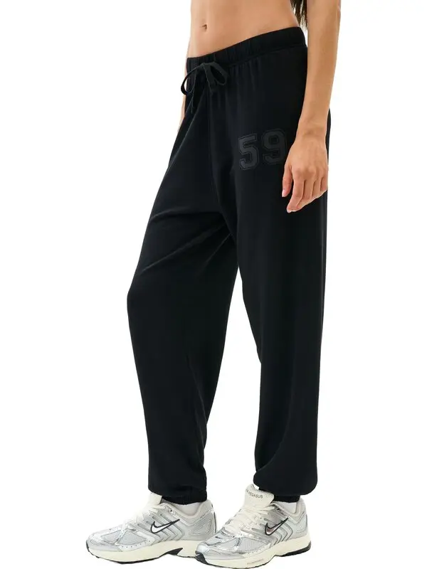 Splits59 Andie Oversized Fleece Varsity Sweatpants - Black/59