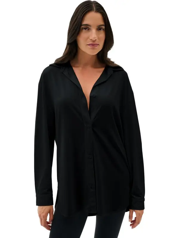 Splits59 Kate Airweight Lite Button-down Shirt - Black