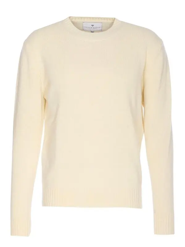 SEVEN GAUGE Crewneck Long Sleeve Sweater - White