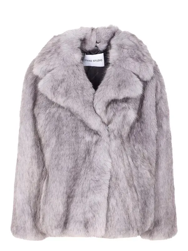 STAND STUDIO Valentina Faux Fur Jacket - Grey