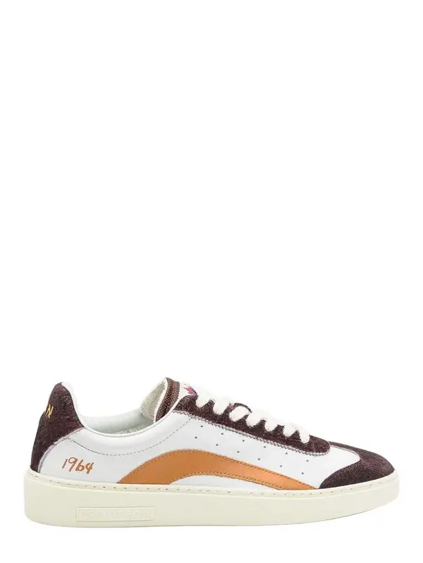 Dsquared2 1964 Leather And Suede Sneakers - White