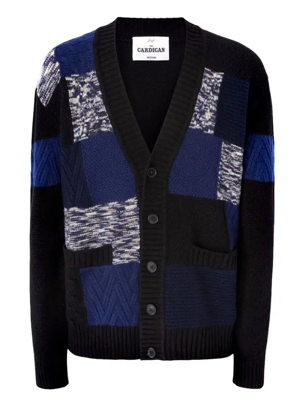 Missoni Pure Wool Cardigan With Slub And Zigzag Inserts - Blue