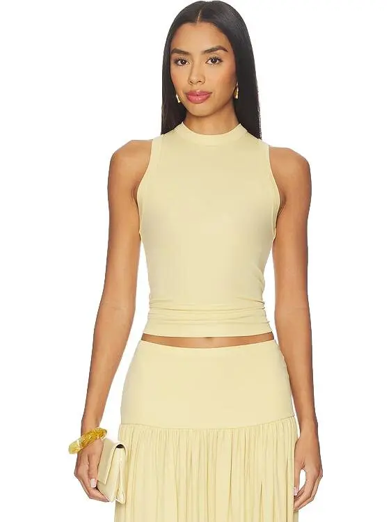 AYA MUSE Jersey High Neck Tank Top - Buttercream