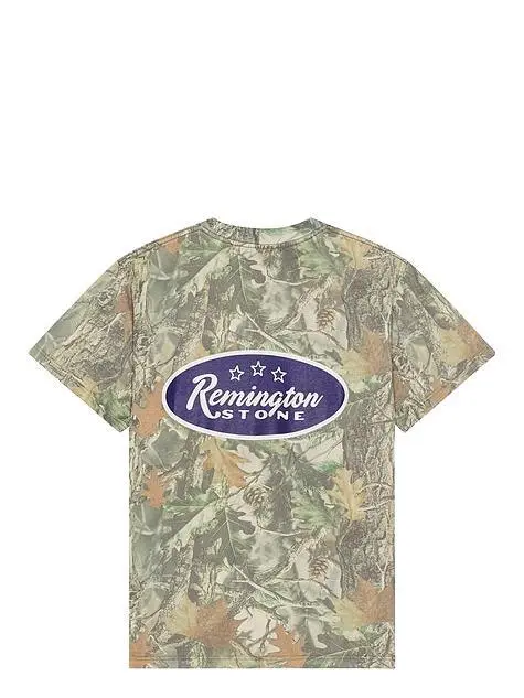 REMINGTON STONE Star Tee In Green - Woodland Camo