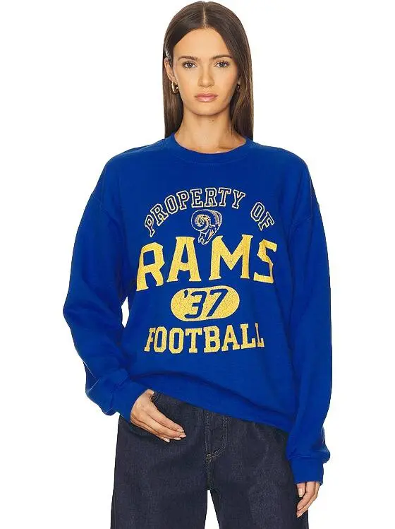 Junk Food Rams Property Crew Fleece Sweatshirt - Royal Blue