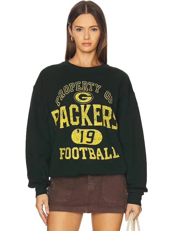 Junk Food Packers Property Crew Fleece Sweatshirt - Dark Green