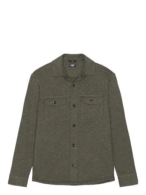 Faherty Brand Inlet Knit Cpo Shirt In Olive - Olive Leaf Melange