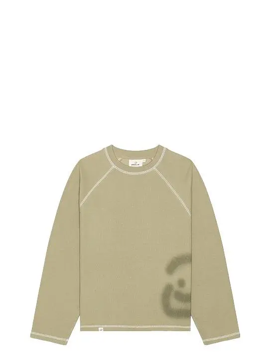 DRMERS CLUB Waffle Raglan Long Sleeve Tee - Sage Smoke