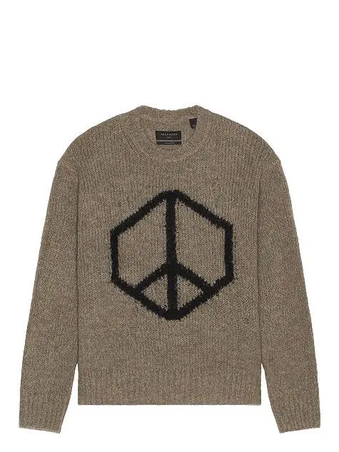 ALLSAINTS Message Crew Neck Sweater - Gunmetal Grey