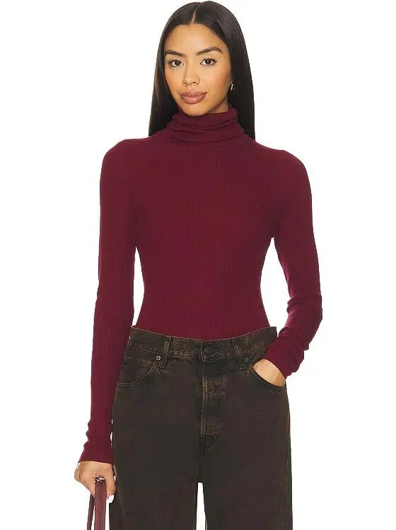 Enza Costa Layering Turtleneck Sweater - Barolo