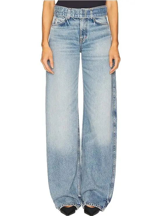 GRLFRND Austen Low Rise Belted Denim - Beverly Blvd